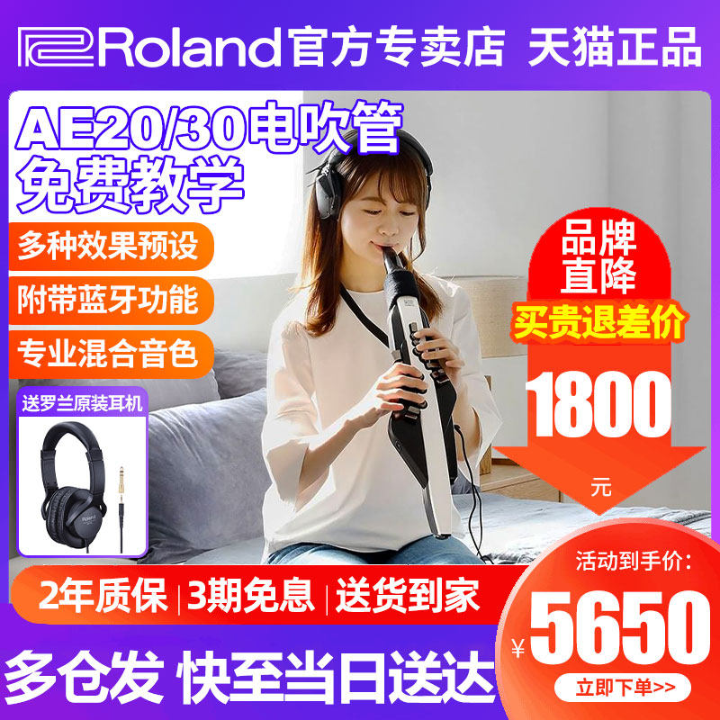 Roland罗兰电吹管AE20 AE-30中老年人娱乐初学电子萨克斯葫芦丝