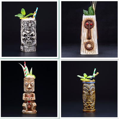 创意夏威夷个性tiki陶瓷鸡尾酒杯