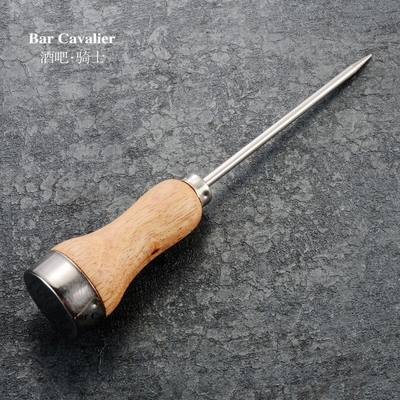 酒吧骑士单叉冰锥木柄单叉戟酒吧凿冰器冰箱冰柜除冰器具碎冰叉子