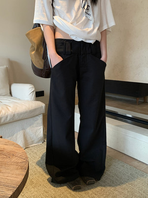 DMW正版2026春夏新款韩版洋气高街设计感百搭ins低腰纯色休闲裤女