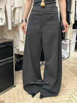 LIMO正版2026春季新款韩版洋气老钱极简百搭ins纯色直通休闲裤女