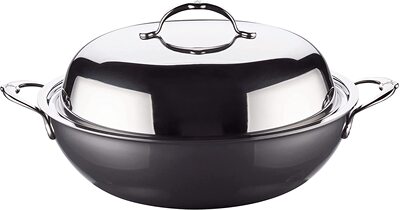 美国代购Hestan NanoBond Titanium Wok钛金属不锈钢炒锅意大利制