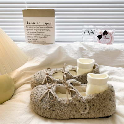 毛毛鞋女秋冬加绒加棉豆豆鞋2025年新款配裙子玛丽珍鞋仙女风棉鞋