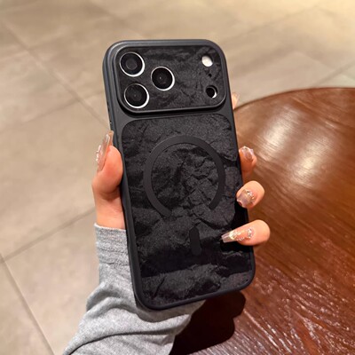 潮牌伯爵黑贴皮雪山纹绒面肤感男