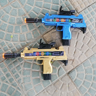 儿童电动UZI乌磁玩具枪声光震动