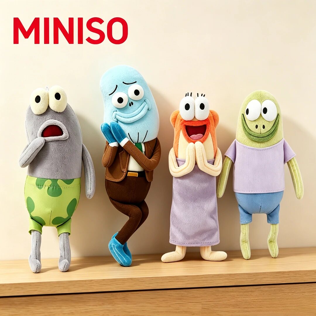 MINISO名创优品海绵宝宝卡通授权毛绒公仔比奇堡居民路人鱼送礼物