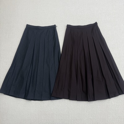 羊毛法兰绒百褶半身裙