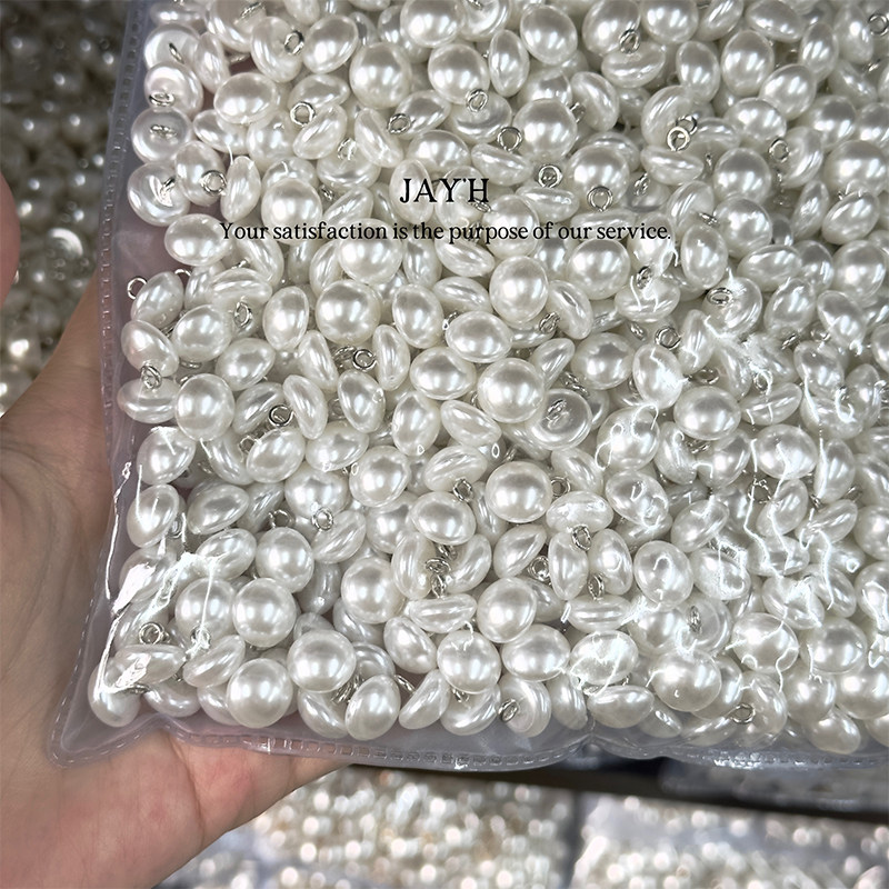Jay'H 扁圆仿珍珠纽扣百搭针织衫衬衣毛衣旗袍裙辅料配件装饰扣子