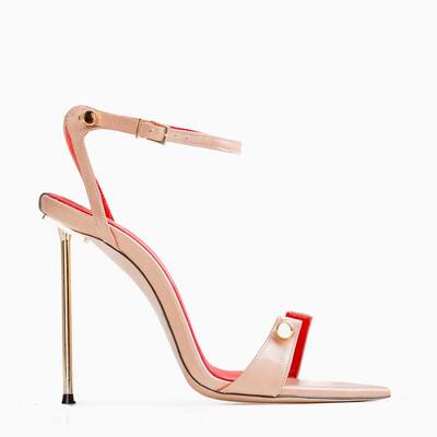 23跨境欧美时装凉鞋尖头金属扣细跟走秀高跟鞋woman heels女鞋