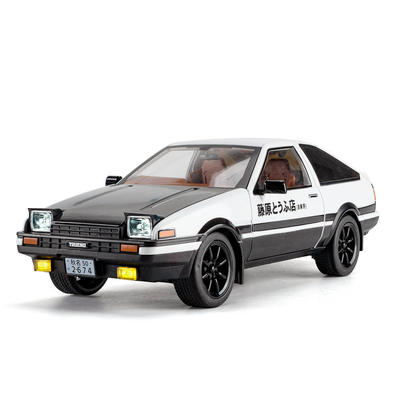 新款 （泡沫盒装仿真1比18黑盖白AE86合金汽车模型潮玩摆件玩具发