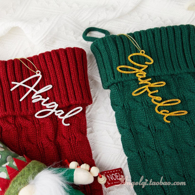 Christmas Stocking Name Tags 定制圣诞节名字牌圣诞袜装饰标签