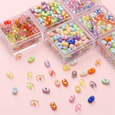 6x4mm亚克力喷漆磨砂染芯花生珠