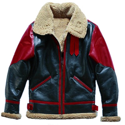 独立站冬季爆单皮毛一体亚马逊加厚外套仿皮绒男大衣欧美撞色夹克