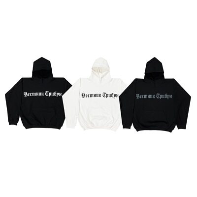 kanye Vultures2 试听会海口周边 哥特字体印花 一体裁剪连帽卫衣