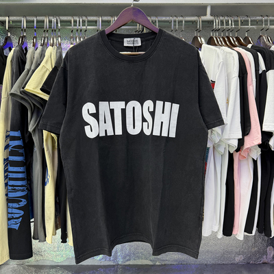 Satoshi Nakamoto Jumbo Font 经典字母LOGO青年男女百搭潮牌短袖