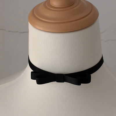 黑色锁骨链项链choker少女甜妹蝴蝶结配饰甜美龙心女仆圣诞颈饰