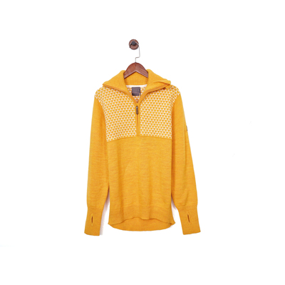 挪威KN100%羊毛半高拉链针织衫