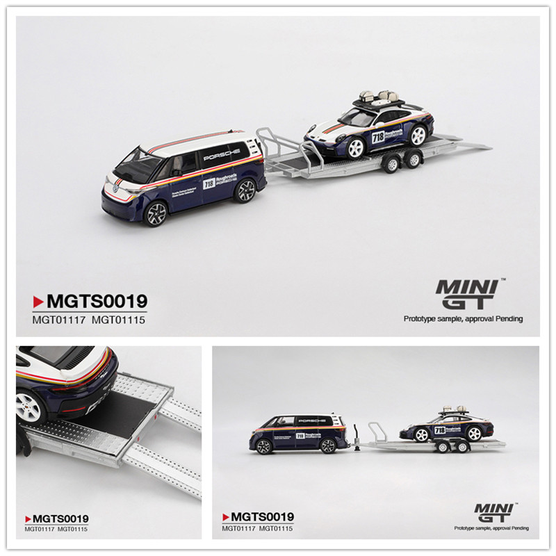 MINIGT 1:64 19号 保时捷 Porsche 911 Dakar #718/大众 ID. Buzz