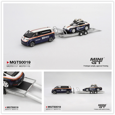 MINIGT 1:64 19号 保时捷 Porsche 911 Dakar #718/大众 ID. Buzz