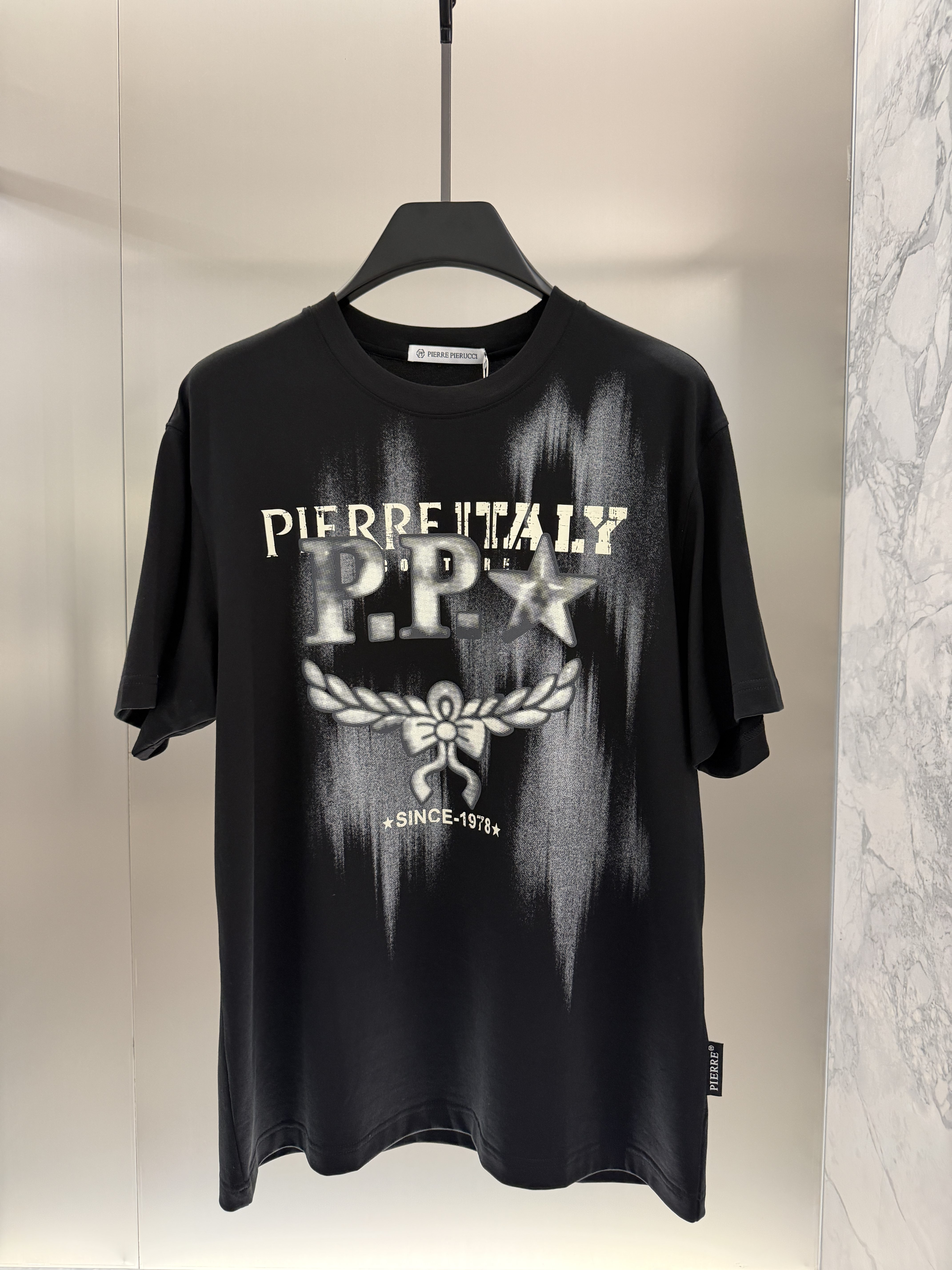 PIERRE PIERUCCI男装26夏季新款印花短袖T恤休闲棉质宽松款262521