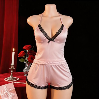 Large size sexy camisole lace shorts, women's style home clo