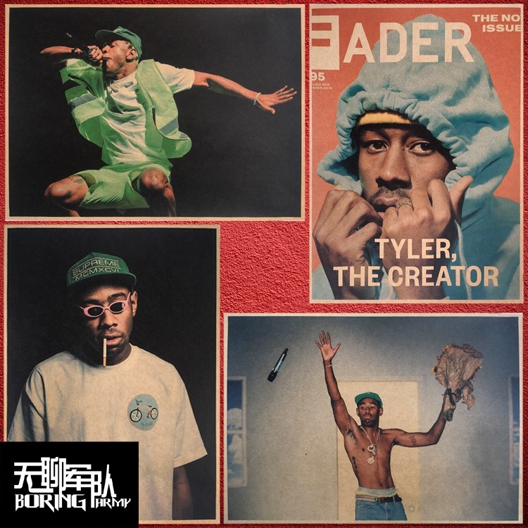 tyler the creator嘻哈说唱牛皮纸海报宿舍居家酒吧装饰画_虎窝淘