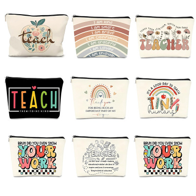 Teacher's Day Makeup Travel Bag Zipper Wash Bag Lipstick Sto