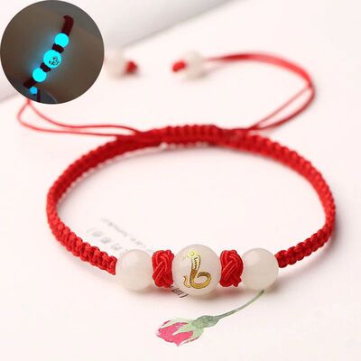 2025 Snake Year Lucky Red Rope Bracelet Chinese Zodiac Snake