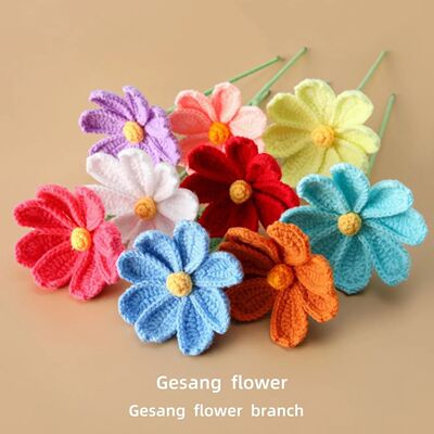 Finished Knitted Flower Creative Crochet Galsang Flowers Bou