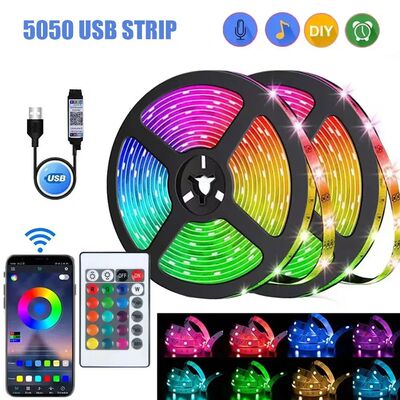 RGB LED Strip Light 5050 Bluetooth APP IR Remote Control USB