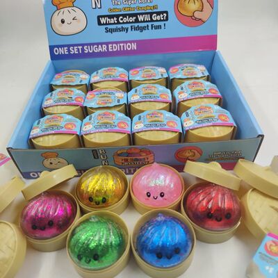 Glitter Dumpling Toy 1-12Pcs Dumpling Squishy with Box Dumpl