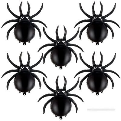 6 PCS 32 Inch Black Spider Aluminum Foil Mylar Balloons Hall