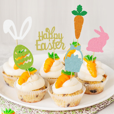 Happy Easter Egg Carrot Rabbit Cake Card Happy Easter Holida