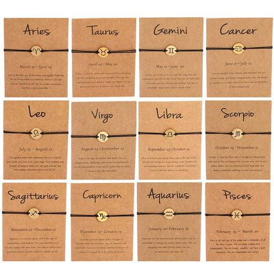 Hot Selling 12 Zodiac Sign Bracelet Stainless Steel Gold Sil