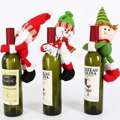 Christmas Wine Bottle Covers Santa Claus Snowman Elf Costume