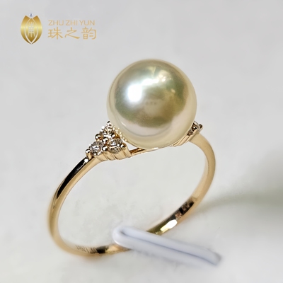 干枯玫瑰镜面光日本akoya戒指