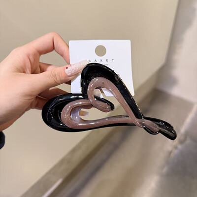 12.20韩国东大门baket发饰撞色拼色线条爱心抓夹