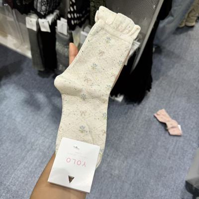 9.28东大门韩国YOLO可爱格子碎花袜子女