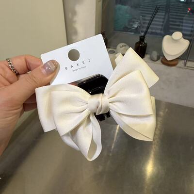2.24韩国东大门baket发饰新款缎面纯色蝴蝶结抓夹发抓