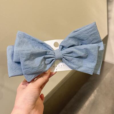 4.26韩国东大门baket发饰格纹布艺蝴蝶结在逃公主弹簧夹