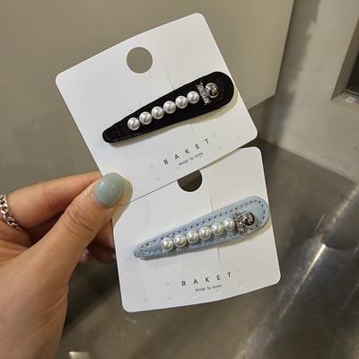6.21韩国东大门baket发饰简约珍珠水钻BB夹刘海夹