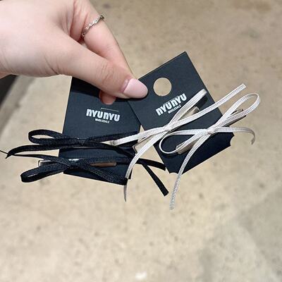 5.16韩国东大门nyunyu发饰丝带蝴蝶结飘带鸭嘴夹