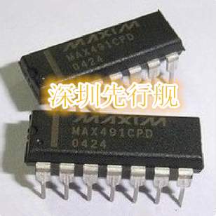 MAX491CPD 进口原装 DIP14 低功耗、限摆率RS-485/RS-422收发器