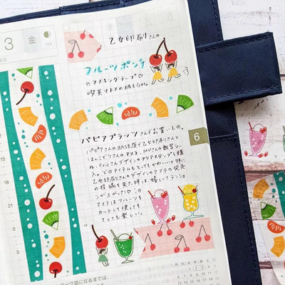 【分装】日本乙女印刷papier platz纸博樱桃水果蔬菜果汁和纸胶带