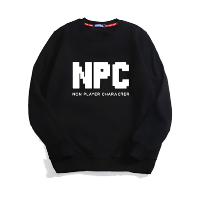 NPC非玩家字母圆领卫衣男女2026年秋冬趣味搞笑长袖聚会活动衣服