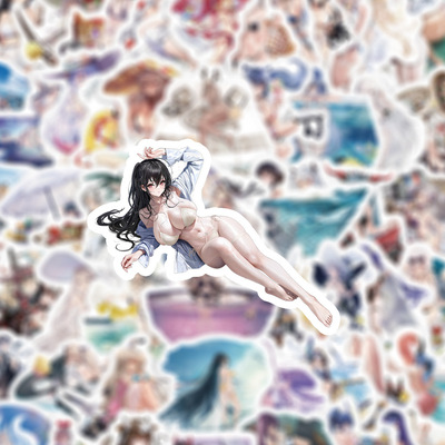 60张碧蓝航线夏季皮肤贴纸行李笔记本电脑ipad手账手机贴纸不干胶