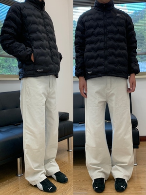 07QWER 秋季简约韩版米白色通勤纯棉休闲裤学生潮流行百搭宽松女