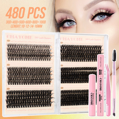 Hot melt DIY 480 clusters 10-16m eyelash set热熔眼睫毛套装
