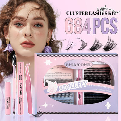 642 cluster combination set segmented D-curve eyelashes睫毛
