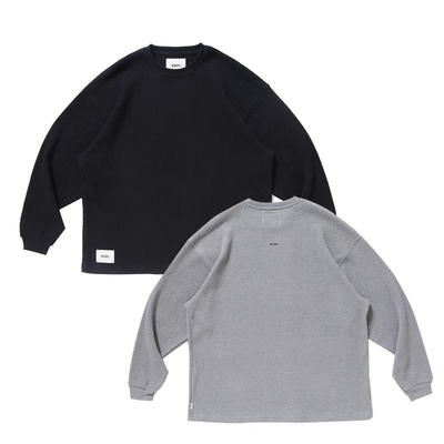 现货日系WTAPS WAFFLE LS COTTON潮牌华夫格套头卫衣男 22aw